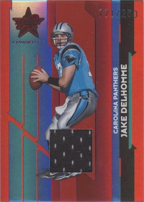 2006 Leaf Rookies & Stars Longevity - Jake Delhomme #15 Ruby Materials ...
