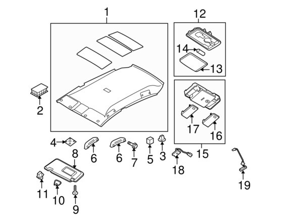 25380ED000 Nissan Switch assy-trunk opener 25380ED000, New Genuine OEM ...