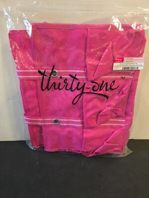 Thirty One Organizing Zip Top Utility Tote Pink Spirit Collection | eBay