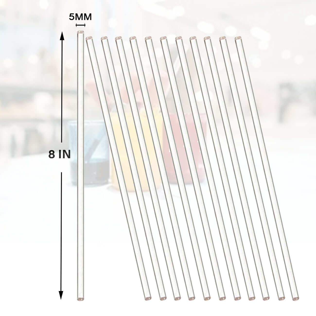 12Pcs Glass Stirring Rods 8" for Kitchen,Science Education Homemade ...