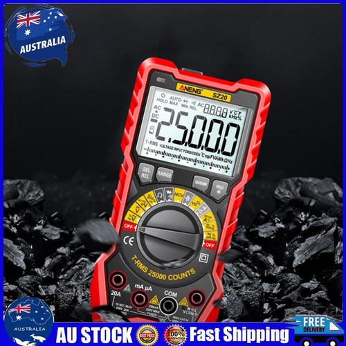 25000 Counts Multimeter Electric AC/DC Current Meter Ohm Voltage Tester ...