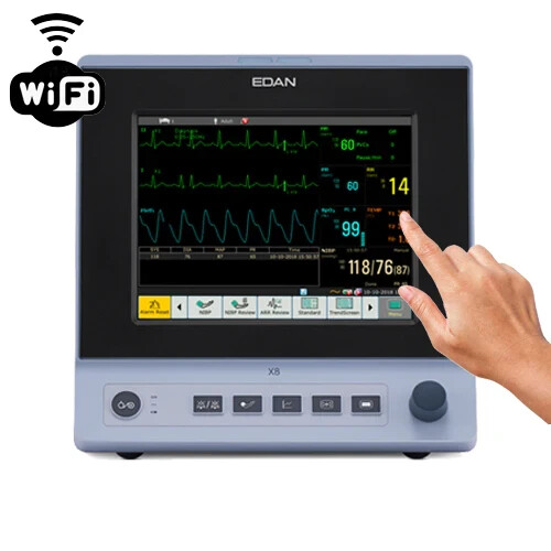 EDAN X8 Patient Monitor, ECG, Resp., NIBP, SpO2, Temp., PR - DEMO UNIT ...