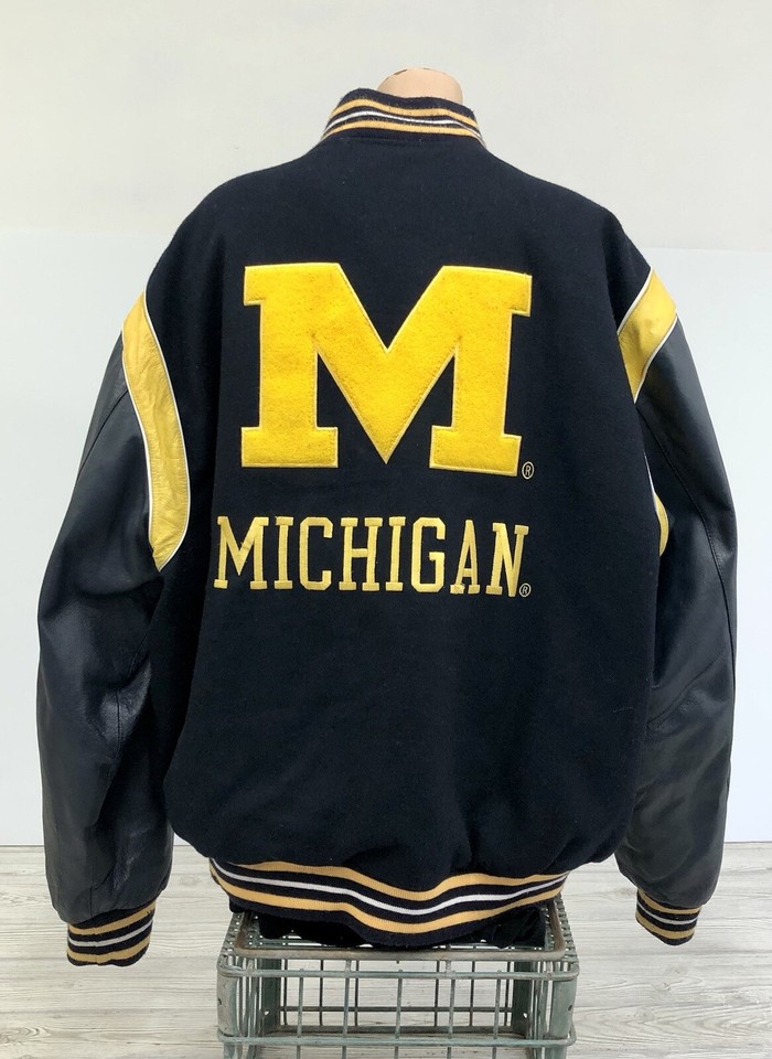 Vtg JH design MIchigan Wolverine’s XXL Reversible Varsity Jacket /b | eBay