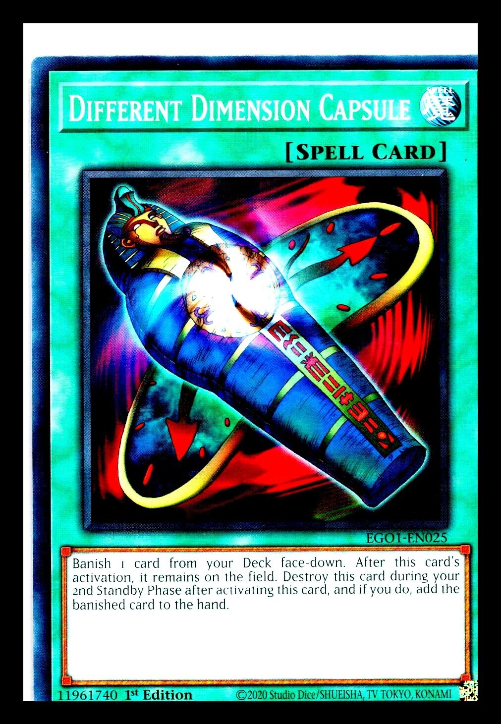 A199 YUGIOH SPELL DIFFERENT DIMENSION CAPSULE EGO1-EN025 | eBay
