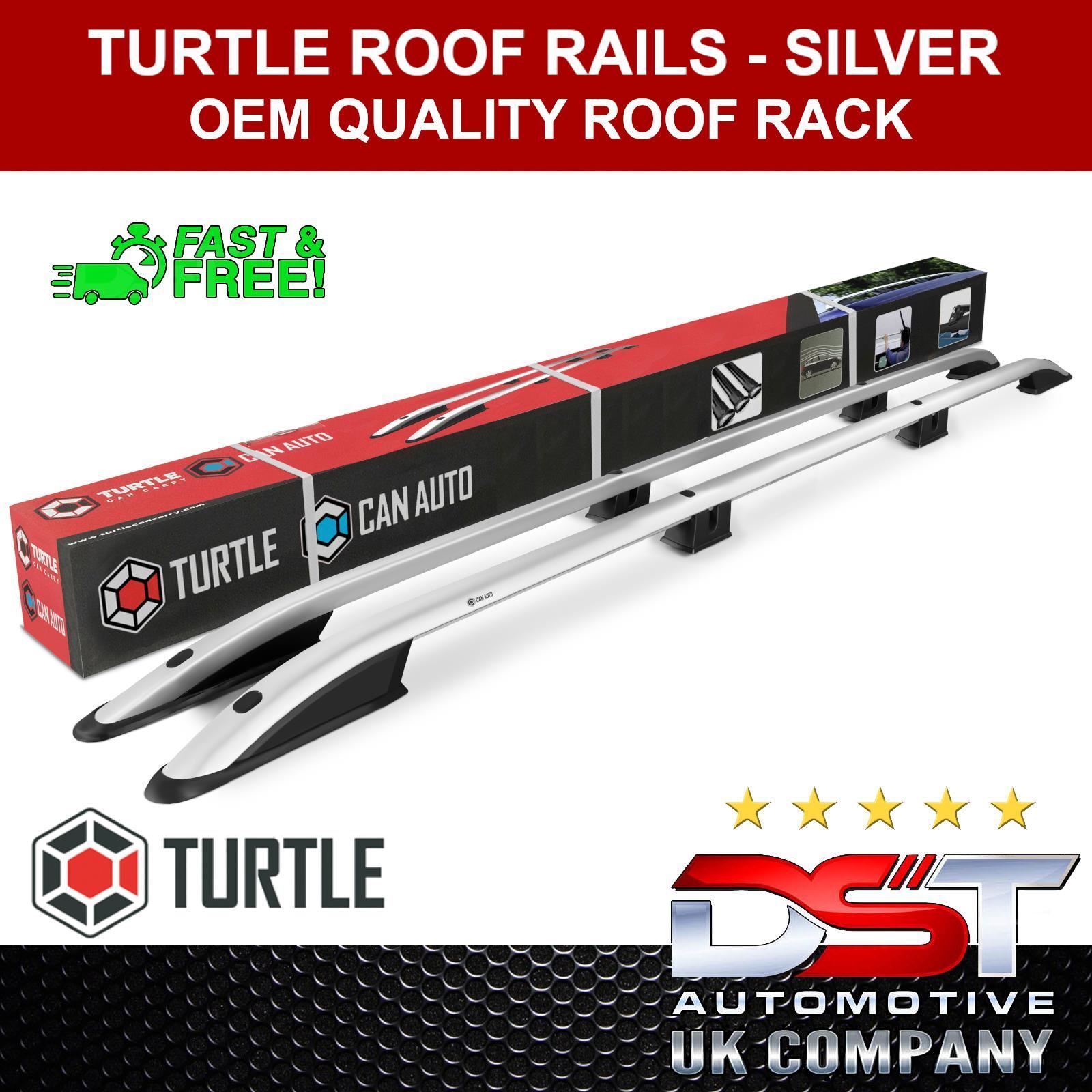 TURTLE ROOF RAILS NO DRILL for VW TRANSPORTER T5 03-14 SILVER LWB OEM ...
