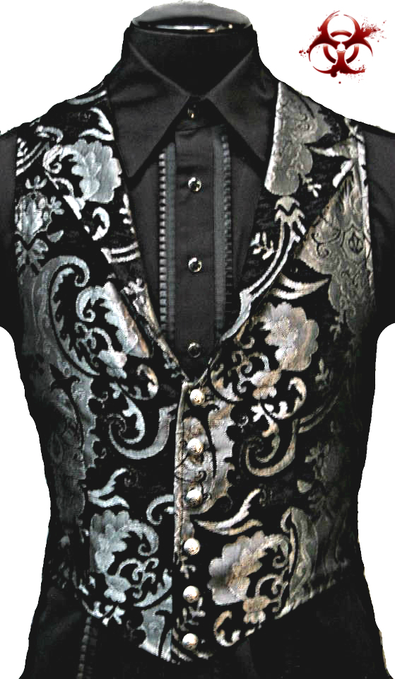 SHRINE Gothic Aristocrat Vampire Vest Jacket Victorian Tapestry Pirat ...