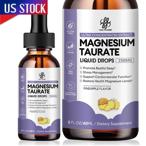 1x Magnesium Taurate Liquid 60ml Drops Magnesium Potassium Supplement ...