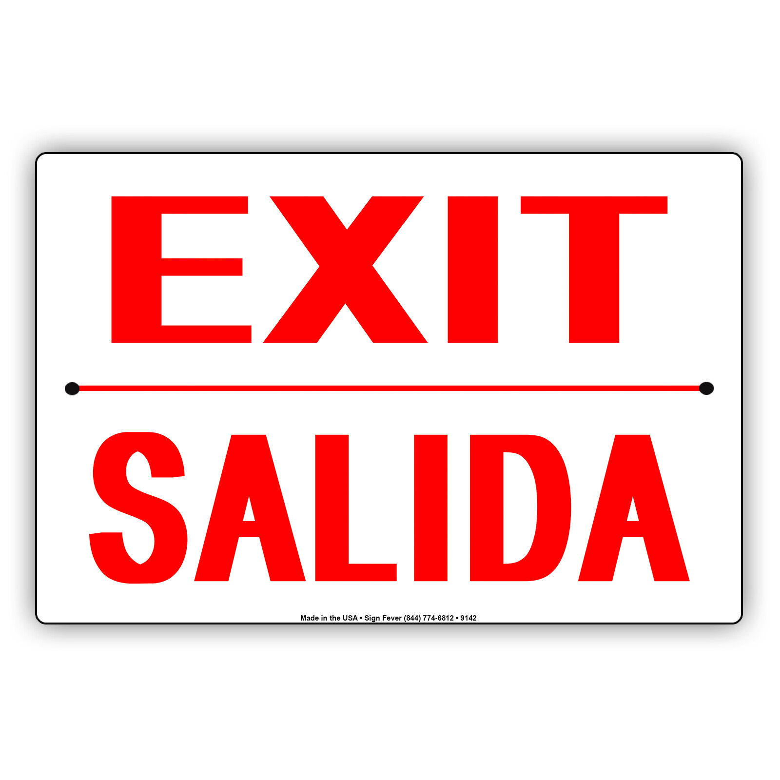 Exit Salida Spanish Aluminum Sign For Street, Malls Decor Bilingual ...