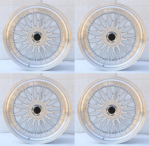 22" Wheels 22x9 22x10.5 5x112 / 5x114.3 RS Style Staggered Silver Rims ...