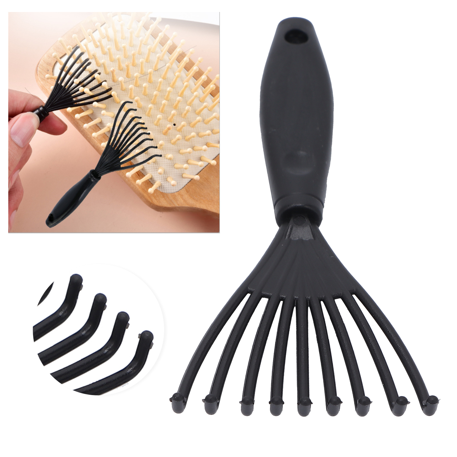 Plastic Rake Hair Comb Cleaner Hair Dirt Remove Comb Brush Cleaning ...