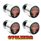 4 Tall Silver Billet License Plate Frame Tag Bolts RED DEVIL - 008 | eBay