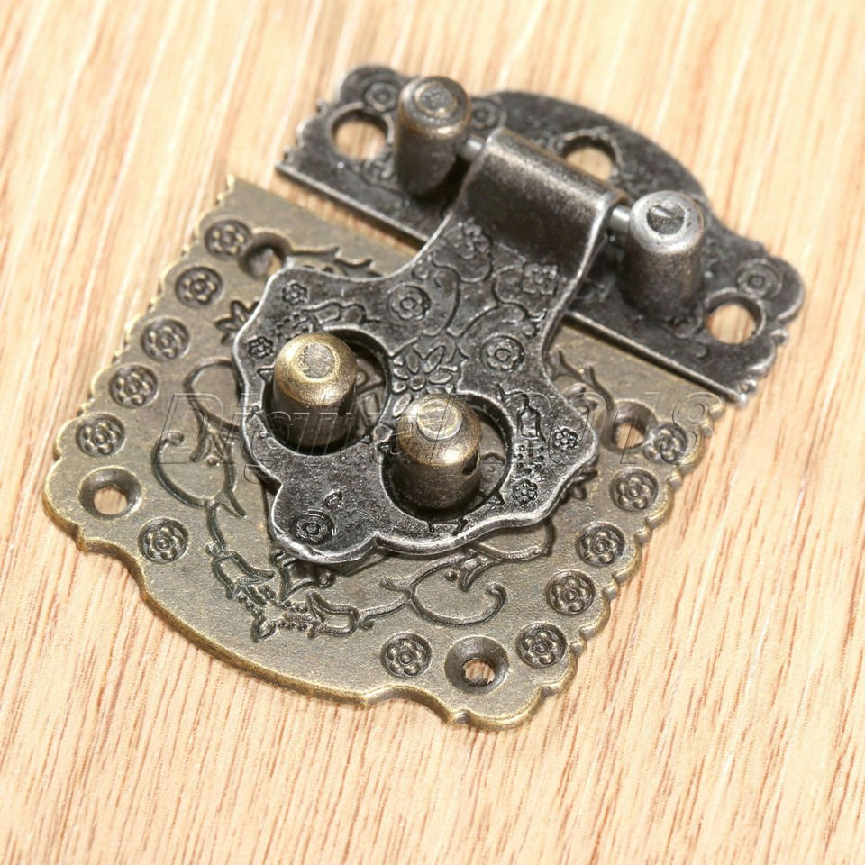 Vintage Chinese Jewelry Box Cabinet Chest Wood Case Latch Hasp & Retro ...