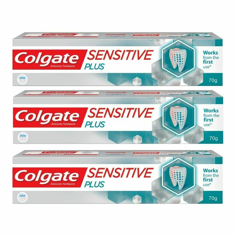 3x Colgate Sensitive Plus Instant Relief from Toothpaste 70g Pro Argin ...