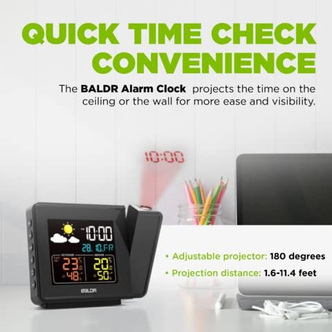 Projection Alarm Clock - Atomic Digital Alarm Clock w/Large Time ...