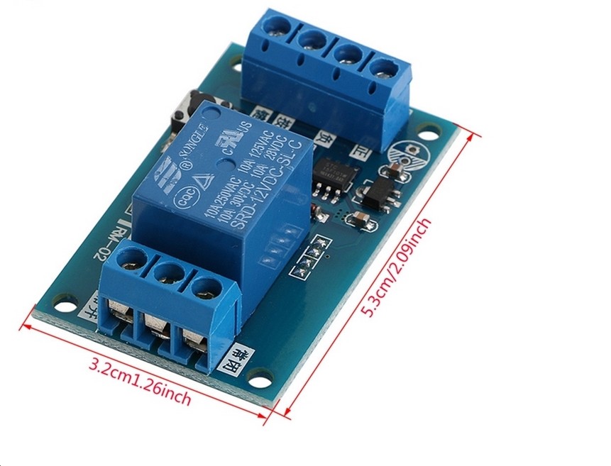 Modulo relè bistabile relè passo passo elettronico 5Vcc 12Vcc 24Vcc aux ...
