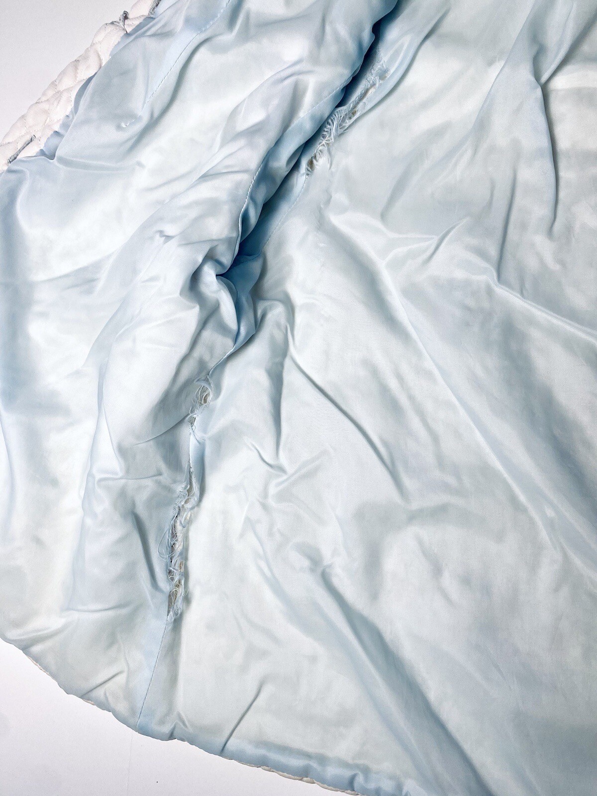 Vintage Boudoir Jacket Bed Coat 1960s Quilted Blue Pinup Swing Lace ...