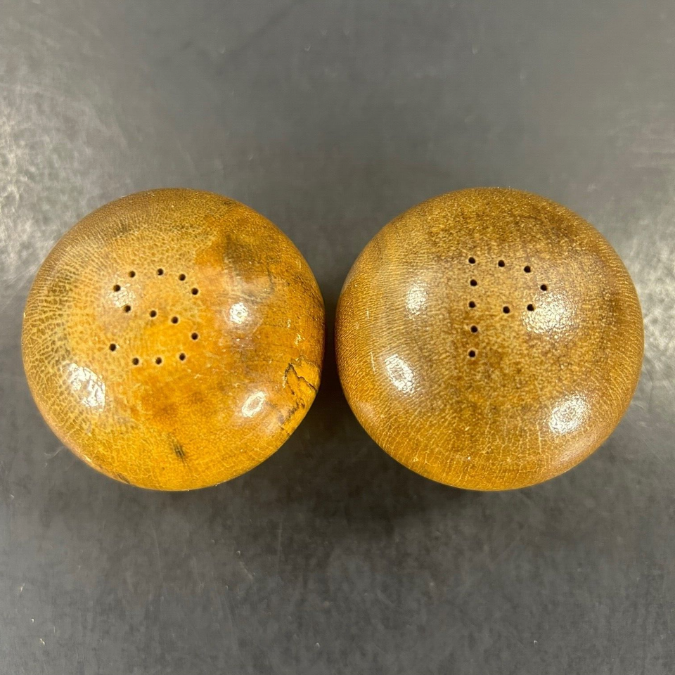 Simple Myrtlewood Ball Salt & Pepper Shakers Hand Made | eBay