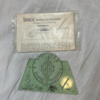 LINEX TACRO 5040 PARALLELOGRAPH VINTAGE For Lettering & Hatching W ...
