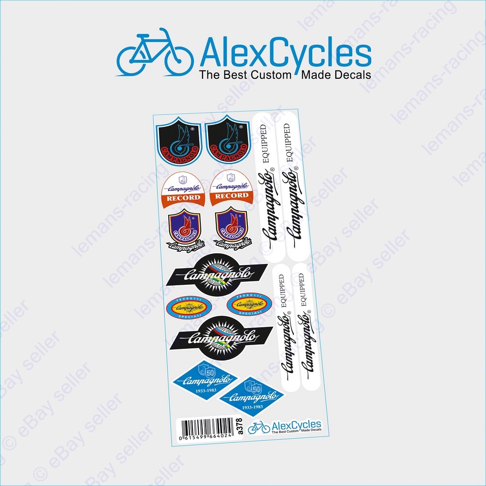 Rare Retro Vintage Bicycle Frame Campagnolo Decals Stickers Emblems The ...