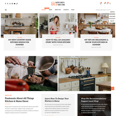 Kitchen Blog & Shop Websites Design for Sale with Free VPS Web Hosting ...