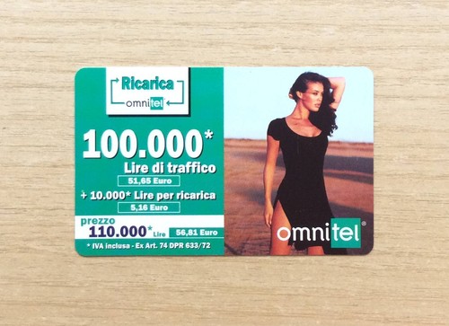 RICARICA TELEFONICA OMNITEL - IMMAGINE DI MEGAN GALE - 100,00 LIRE ...