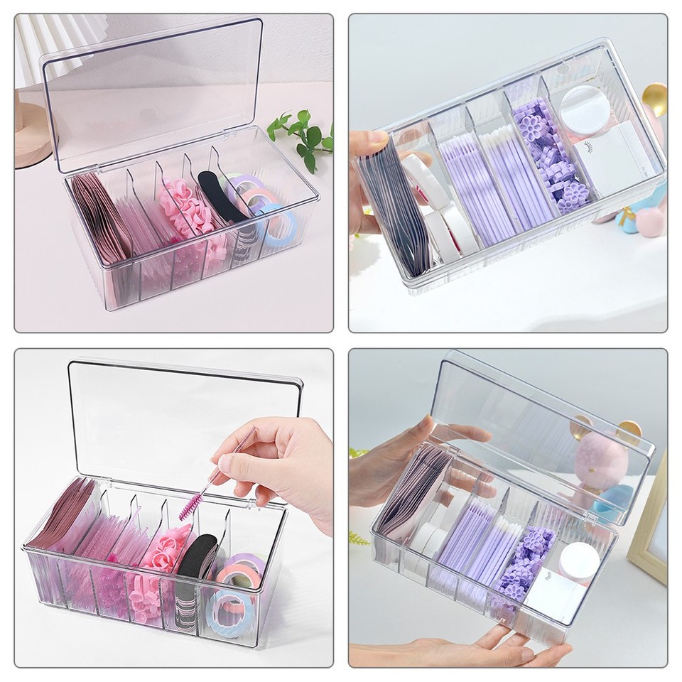 Lash Extensions Tools Holder Eyelash Storage Box Makeup with Lid | eBay ...