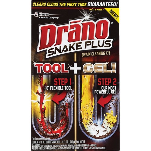 Drano 16 Oz. Snake Plus Gel Drain Cleaning Kit 70241 Pack of 6 Drano ...