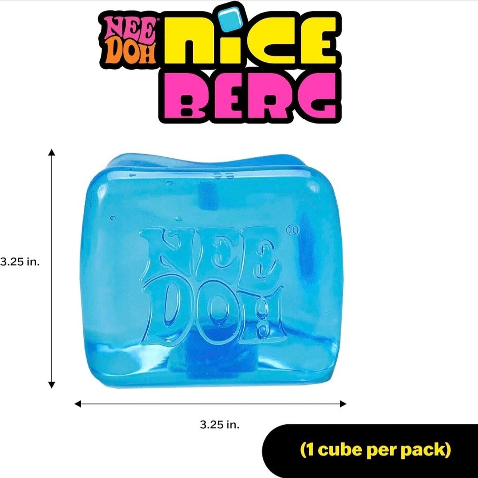 NeeDoh Nice Berg Blue XL Giant Nee Doh Niceberg Solid Squish Cube Ice ...