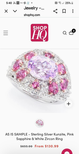 GEM TREASURES KUNZITE AND PINK SAPPHIRE RING SHOPHQ BLAKE CLEMENCY STS ...