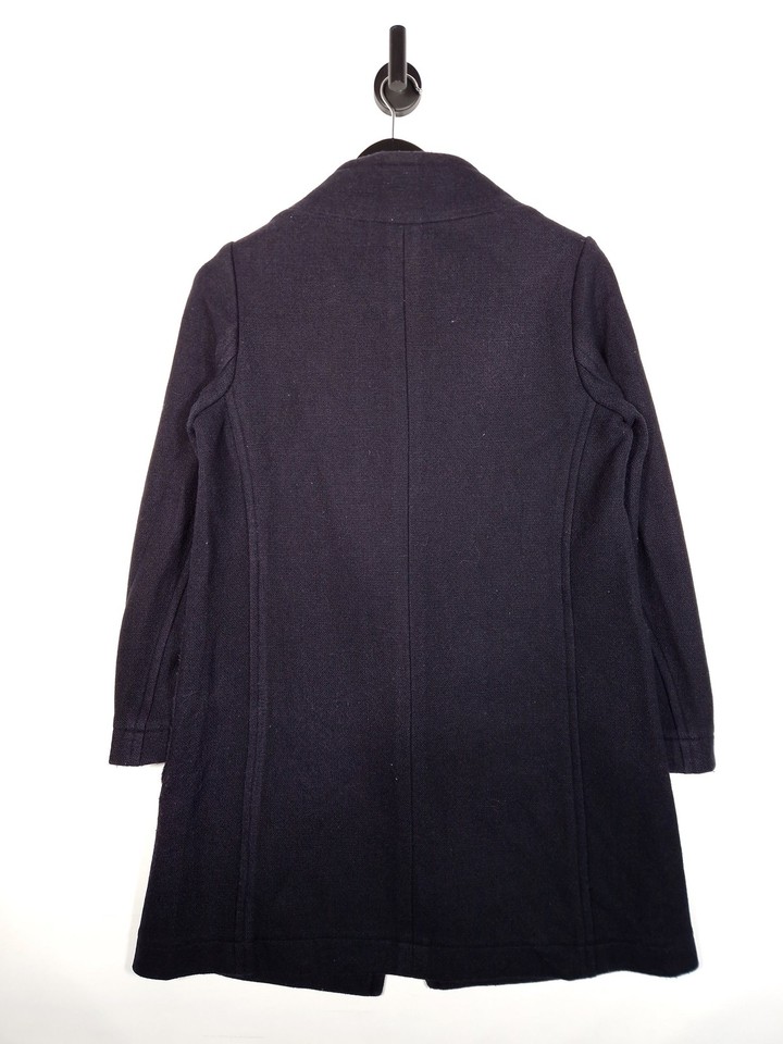 Toast Virgin Wool Coat Size UK 8 Women's Navy Blue Snap Button Long ...