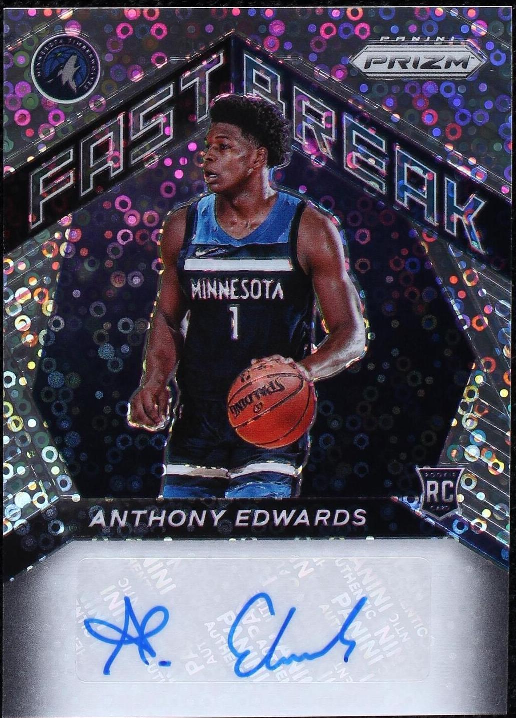 2020-21 Panini Prizm - Fast Break Rookie Autographs Anthony Edwards #FR ...