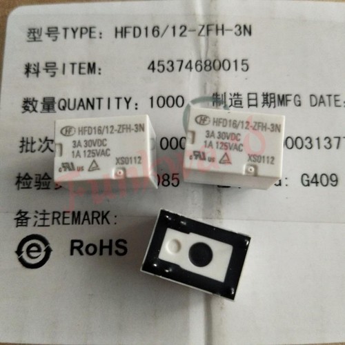 HFD16/12-ZFH-3N 12VDC HF Power Relay 1A 125VAC 6 Pins x10PCS NEW | eBay