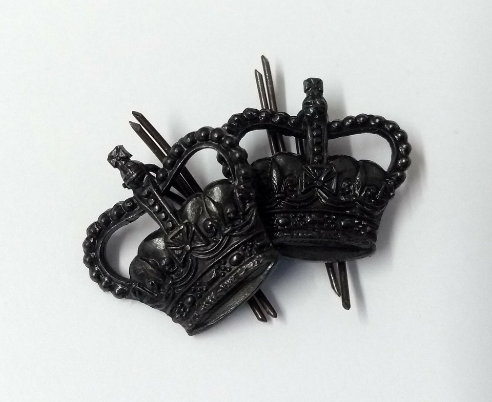Genuine Vintage Military Issue Subdued St Edwards Rank Prong Crowns X2 ...