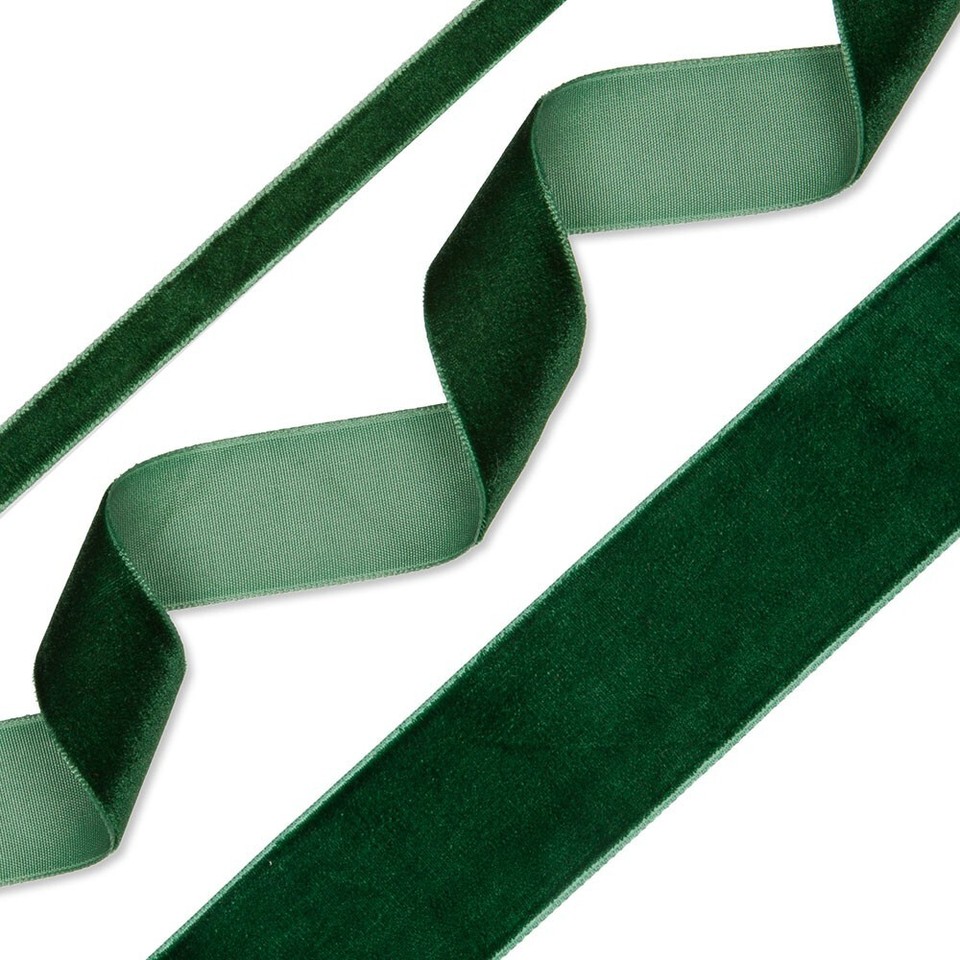 Fir Green Velvet Fabric Ribbon 1 inch wide on a 10yd roll | eBay