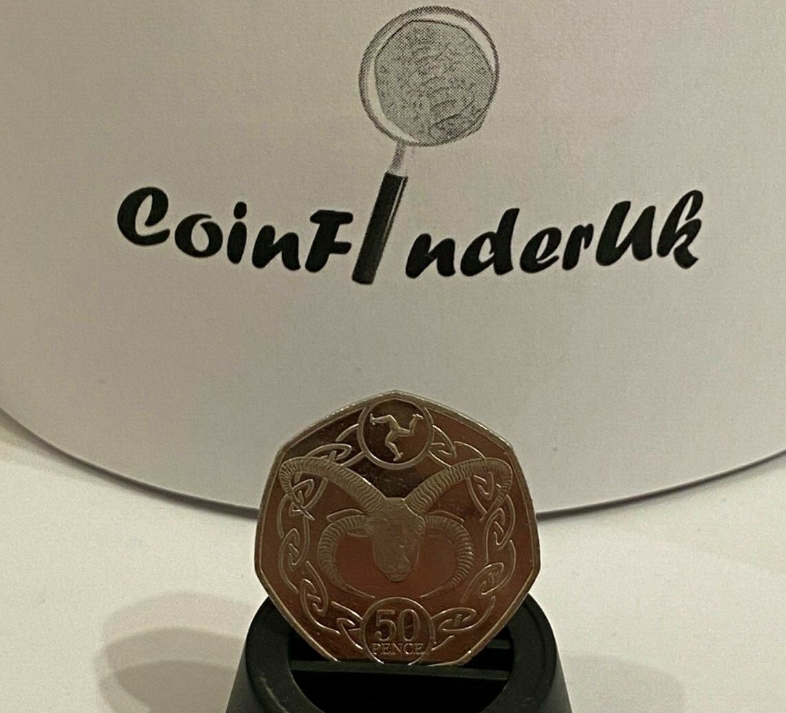 2017 ISLE OF MAN IOM MANX 50p Fifty Pence Loaghtan Sheep Ram UNC Coin ...