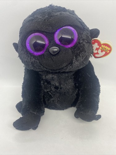 Ty Beanie Baby Boos George Gorilla Plush purple sparkle eyes!! NWT 9 ...