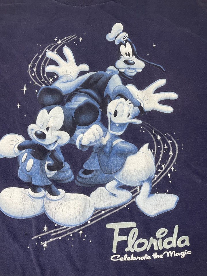 Vintage Disney x Jerry Leigh Shirt Graphic Tee Florida Mickey Donald ...