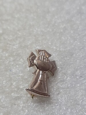 Vintage First Holy Communion Pin Chalice Host IHS Rose Gold Toned Latch ...