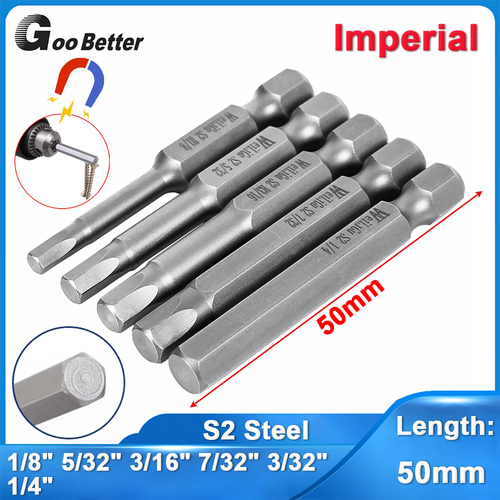 Imperial Hex Screwdriver Bits Allen Key Impact Driver Power Drill Bit ...