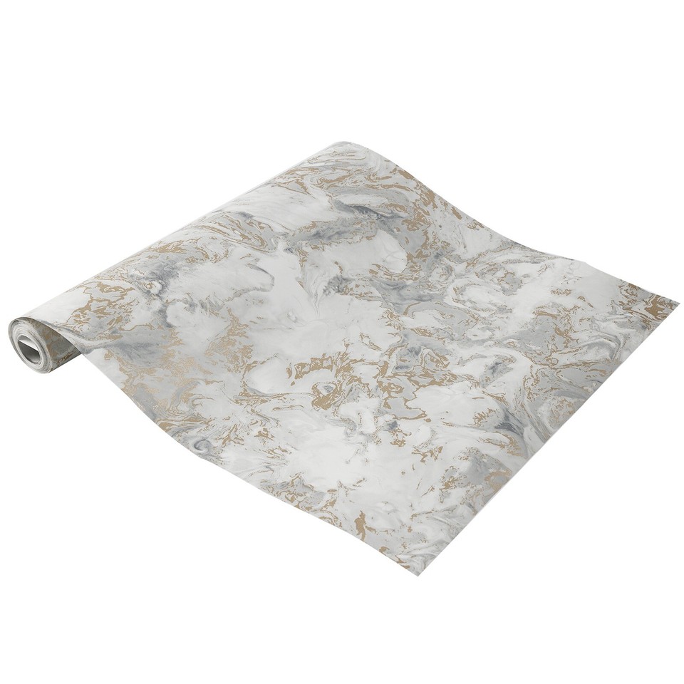 Cream Marble Metallic Wallpaper 3D Ripple Liquid Swirls Effect Gold ...