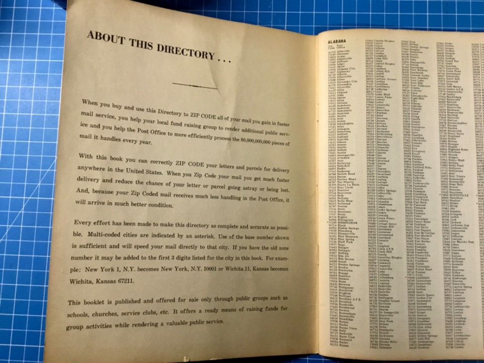 Vintage Mr. Zip United States Zip Code Directory / USPS Advertising ...