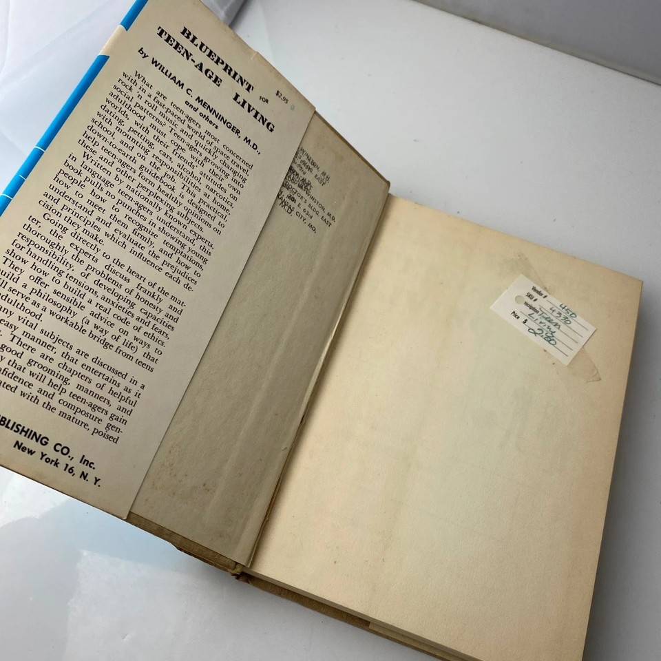 Rare textbook Blueprint for Teen-Age Living William C. Menninger 1958 ...