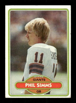 1980 Topps Football 225 Phil Simms RC VG+ to VGEX BXCP42 | eBay