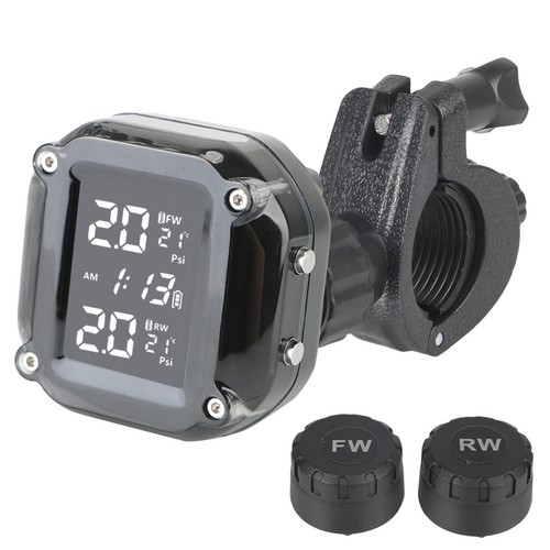 Motorcycle TPMS Tire Pressure Monitoring System with 2 External Sensors ...