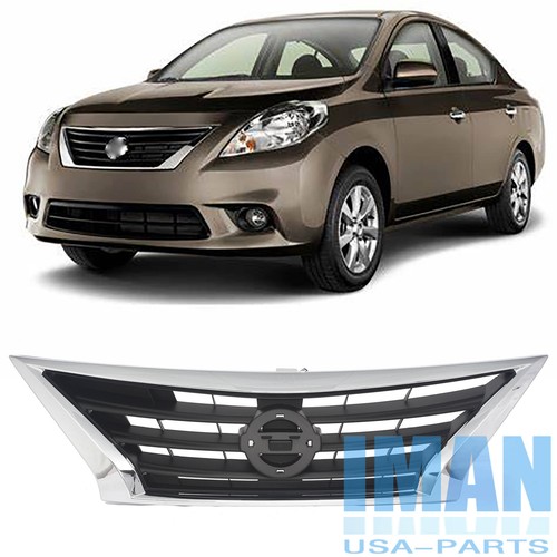 Chrome With Black Front Grille Upper Bumper Grill For Nissan Versa 2015 ...