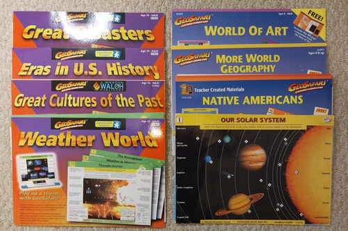 Lot 8 GeoSafari Electronic Learning System Game Card Sets Ages 10-Adult ...