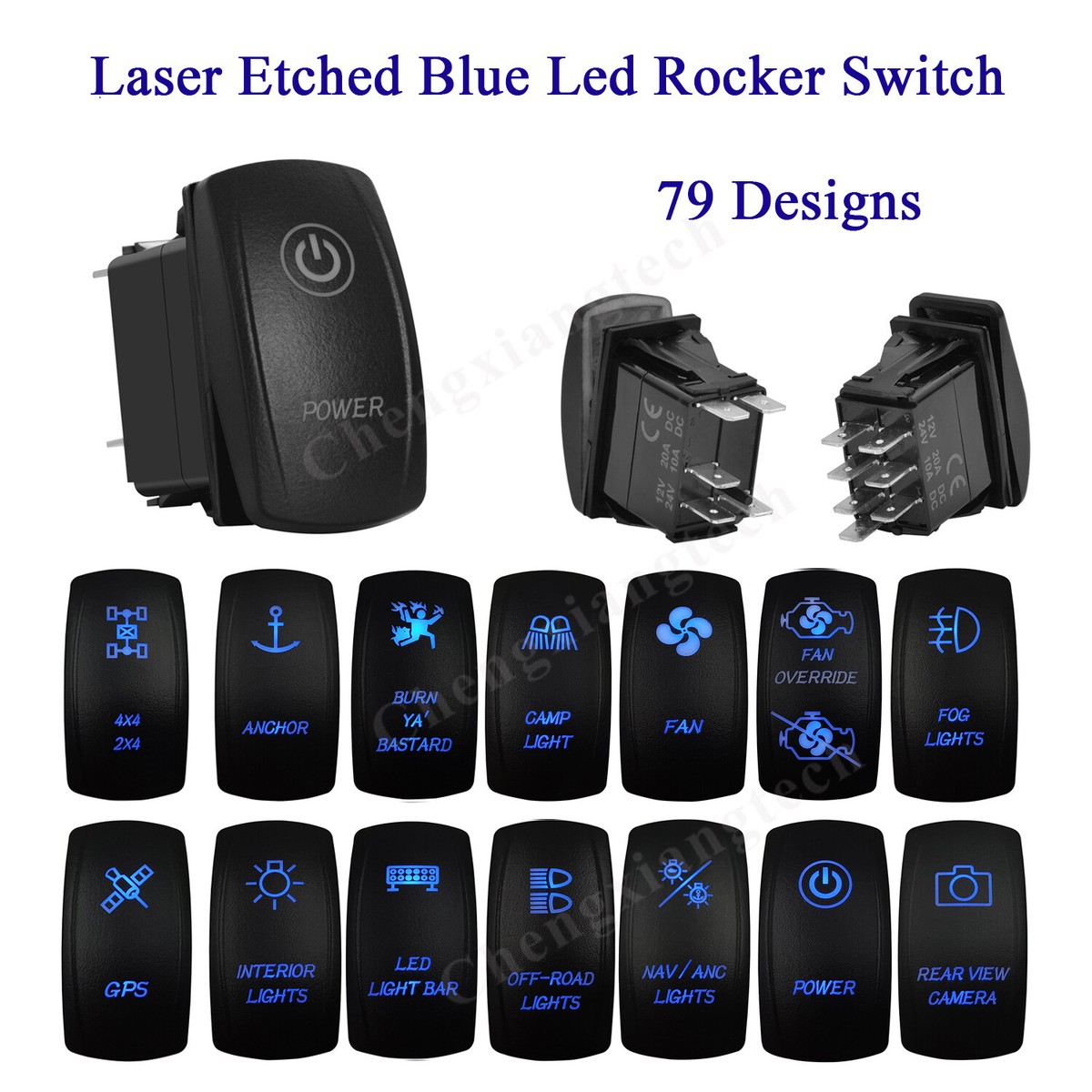 Lighted Rocker Switch Turn Signal VW Bus T25 Turn Signals, Switches