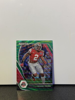 Chase Young Panini Prizm Draft Picks Green Wave Collegiate Card OSU ...