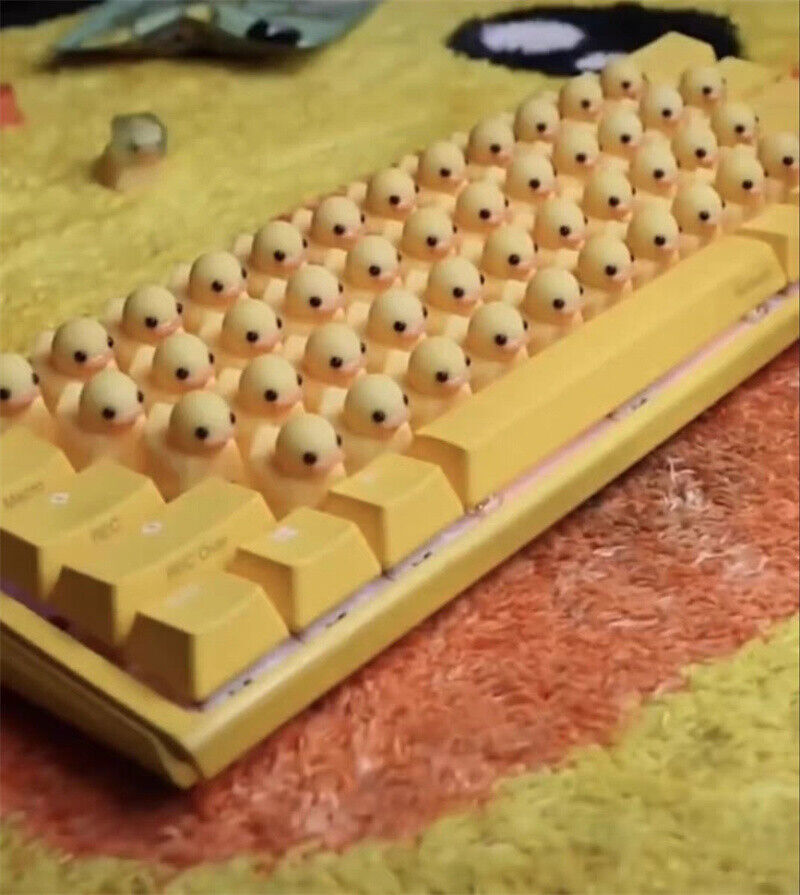 Yellow Cute Duck Mechanical Keyboard Press Crow USB Interface Keyboard ...