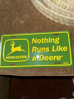 John Deere green field tractor truck tag license plate nothing runs ...